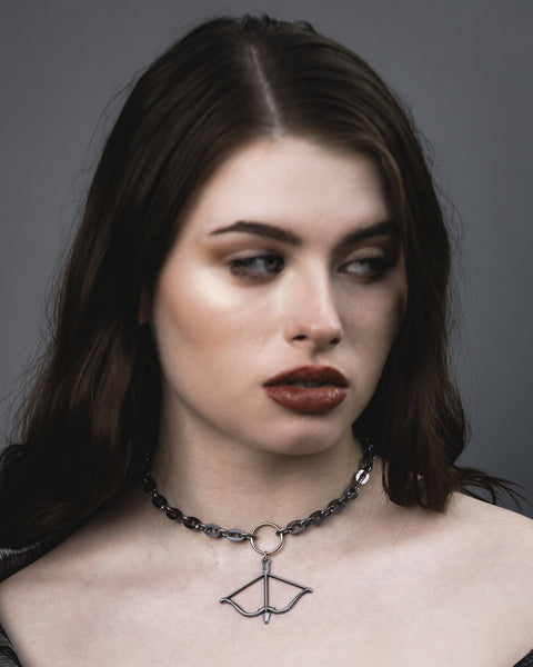 The Pretty Cult - 'Aether' Medieval Arrow Choker. (Silver)